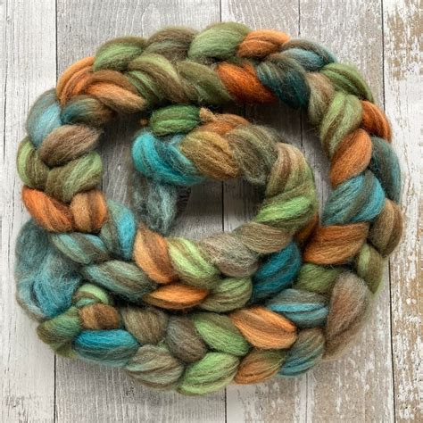 Shetland Humbug Spinning Fibre 100g Copper Penny Folksy