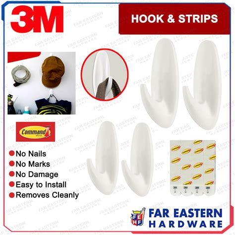 3m Hanging Hanger Wall Hooks Clips W Adhesive Strips Command Shopee Philippines