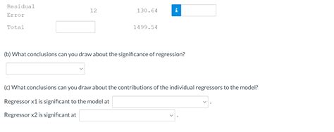 Solved Consider The Following Computer Output A Fill In