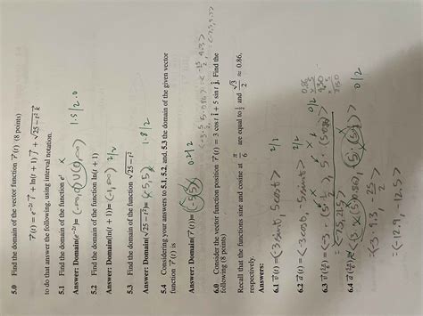 Solved 50 Find The Domain Of The Vector Function Rt 8