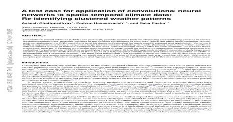 A Test Case For Application Of Convolutional Neural Networks To