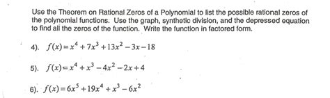 Solved Use The Theorem On Rational Zeros Of A Polynomial To Chegg