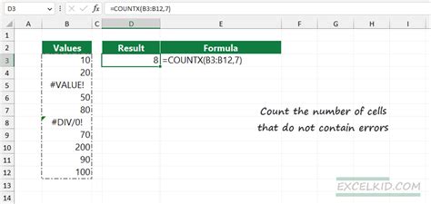 Count Cells That Do Not Contain Errors Excel Formula