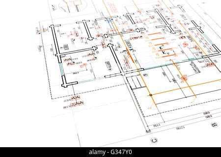 Engineering Electricity Blueprint Engineering And Architecture Drawings Stock Photo Alamy