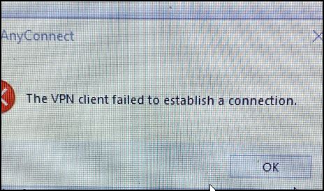 Solved How To Resolve The Cisco VPN Error Message Anyconnect Was Not Able To Establish A
