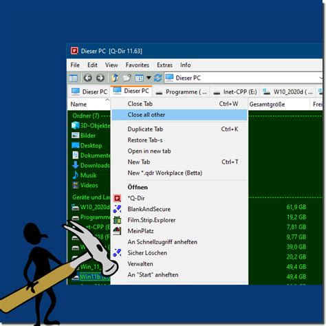 Quickly Close Other Tabs In A File Explorer