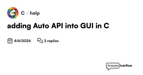 Adding Auto Api Into Gui In C C