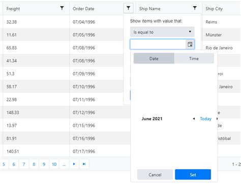 Calendar In DatePicker Or DateTimePicker Is Not Properly Styled When Used In Grid Filter Issue