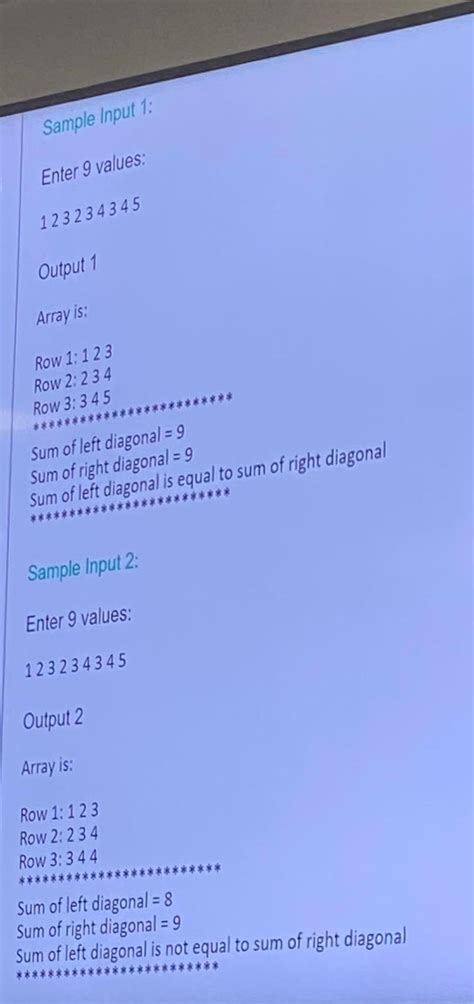 solved task prints the given 2 dimensional array of