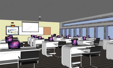 Computer Lab Classroom Design Sketchup 3d Model Skp File Download Sketchupbox