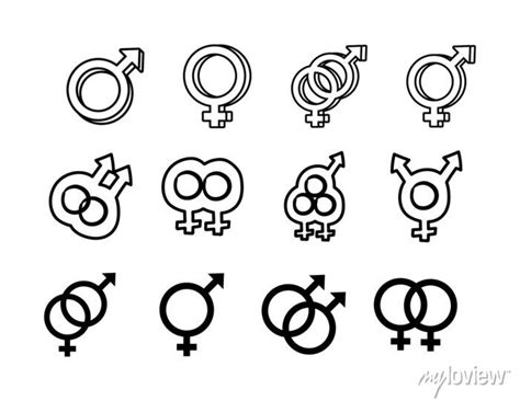 Bundle Of Gender Symbols Of Sexual Orientation Line Style Icons Posters For The Wall Posters