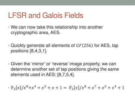 Ppt Linear Feedback Shift Registers Galois Fields And Stream Ciphers Powerpoint Presentation