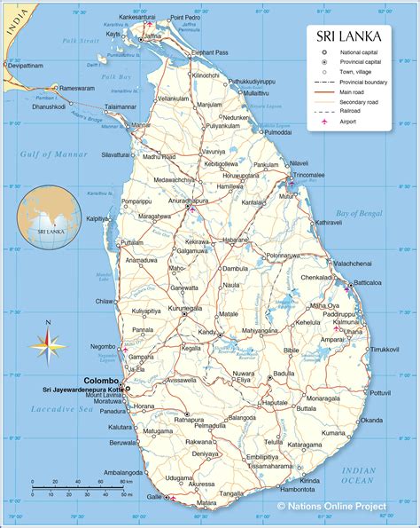 Physical Map Of Sri Lanka Ezilon Maps