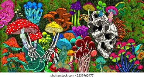 Abstract Colorful Background Bright Magical Psychedelic Stock