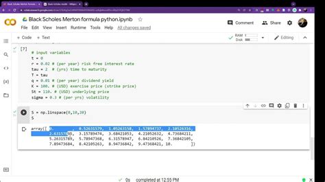 2 Black Scholes Merton Formula Python 2 Youtube