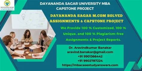 Dayananda Sagar Mcom Solved Assignments And Capstone Project In New