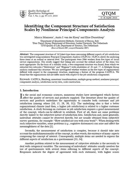 Identifying The Component Structure By Nonlinear Pca Pdf Principal Component Analysis Job
