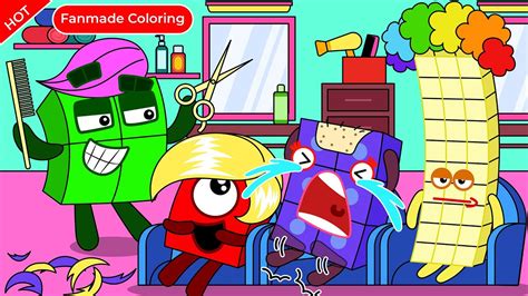 Numberblocks 4 S Hair Salon Numberblocks Fanmade Coloring Story Youtube