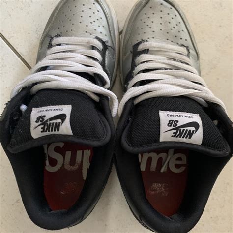 Sold Supreme Dunk Sb Low Jewel Swoosh Grey Negociate Depop