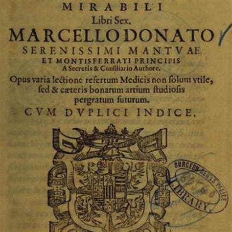The Title Page Of De Medica Historia Libri Sex By Mercello Donato