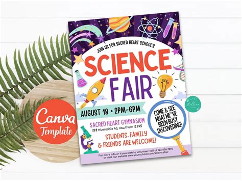 Printable Science Fair Flyer Printable School Academic Festival Flyer Engineering Math School
