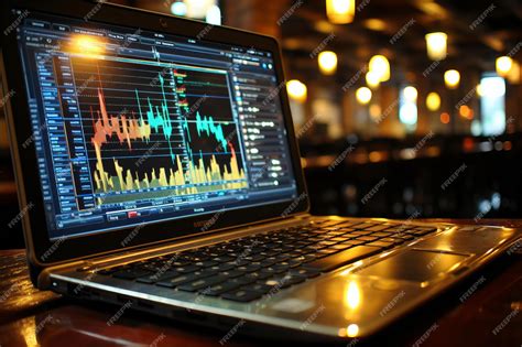 Premium Photo Financial Analyst Working On Laptop With Graphs And Diagrams On Notebook Screen