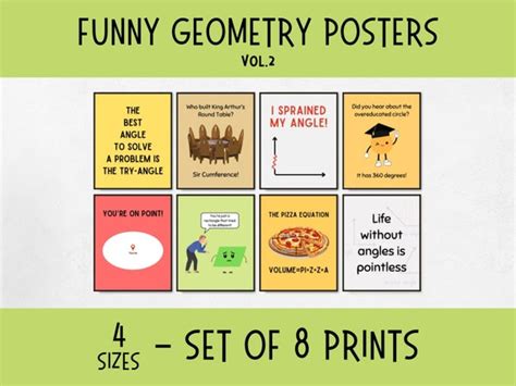 Funny Geometry Puns And Memes Posters Printable Math Classroom