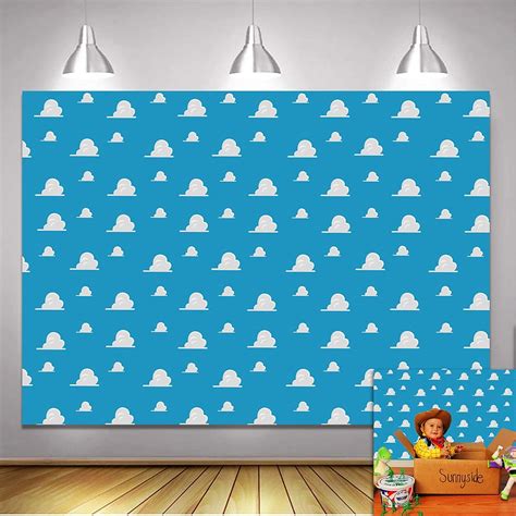 Sk Toy Story Photo Backdrop Blue Sky White Clouds Photography