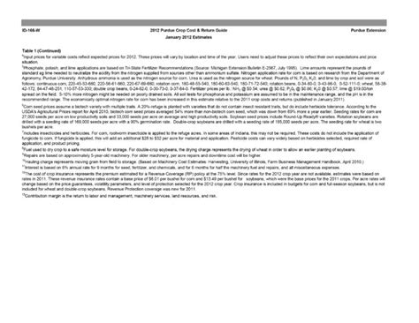 2012 Crop Cost And Return Guide Center For Commercial Agriculture