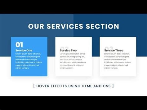 Our Services Section Design Using Html CSS With Cool Hover Effects Html Css Css Web