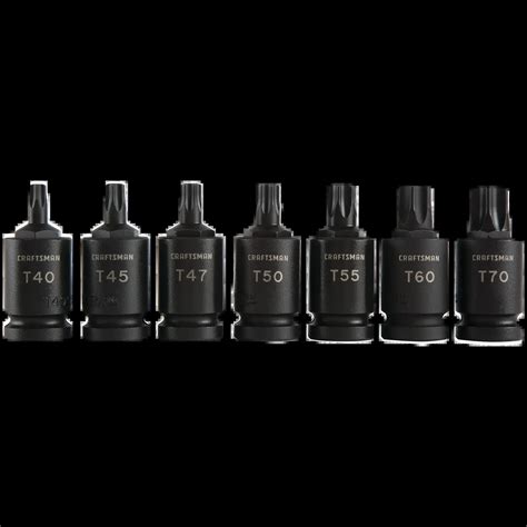 Craftsman 12 Inch Drive Torx™ Bit Impact Socket Set 7 Piece