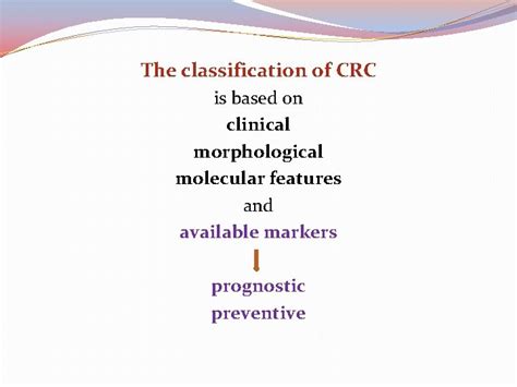 Molecular Pathological Classification Of Colorectal Cancer Crc Dr