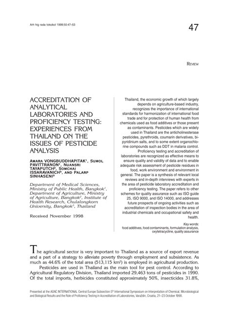 Pdf Accreditation Of Analytical Laboratories And Proficiency Testing