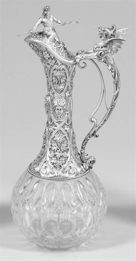 At Auction Prächtige Weinkaraffe Mit Silbermontierung