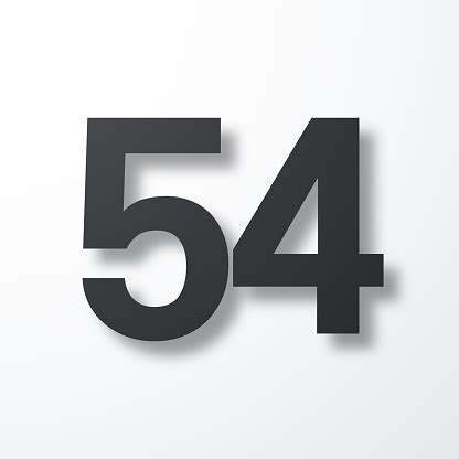 54 number fiftyfour icon with shadow on white background stock illustration download image now
