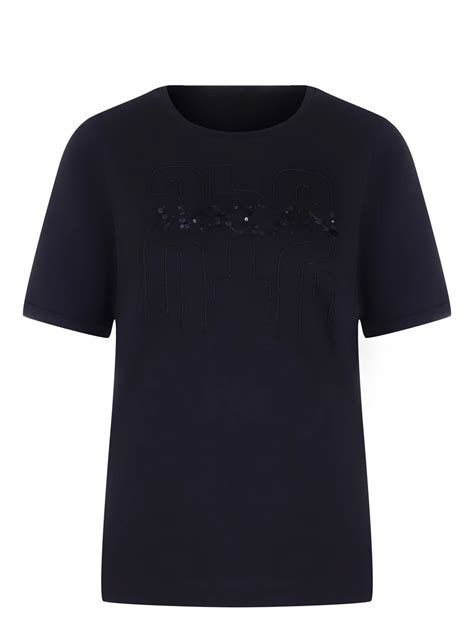 Футболка хлопковая от Marc Cain за 21 420 рублей цвет черный артикул Vs 48 08 J69 купить