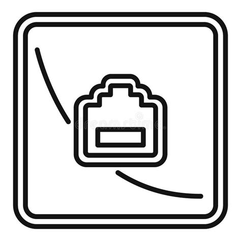 Lan Port Wall Socket Icon Outline Style Stock Vector Illustration Of Single Pixel 184891900