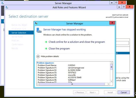 Solved Server Manager Crashes During Add Roles And Features Wizard Experts Exchange