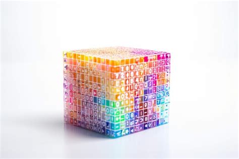 Premium Photo Multicolored Cube Of Numbers On White Background With