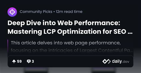 deep dive into web performance mastering lcp optimization for seo