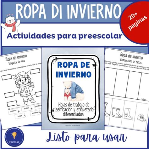 spanish winter clothes worksheet differentiated sorting and labeling