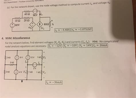 Solved For The Network Shown Use The Node Voltage Method To Chegg Com