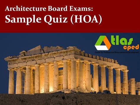 Architecture Sample Quiz 10 Hoa Atlas Cdc Review Center