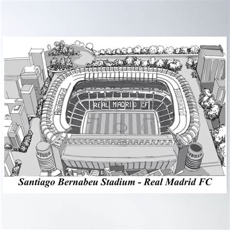 Drawingsketching Santiago Bernabeu Stadium Home Of Real Madrid Fc