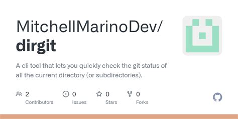 Github Mitchellmarinodevdirgit A Cli Tool That Lets You Quickly