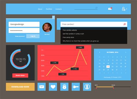 50 Free Flat Ui Kits To Speed Up Your Workflow