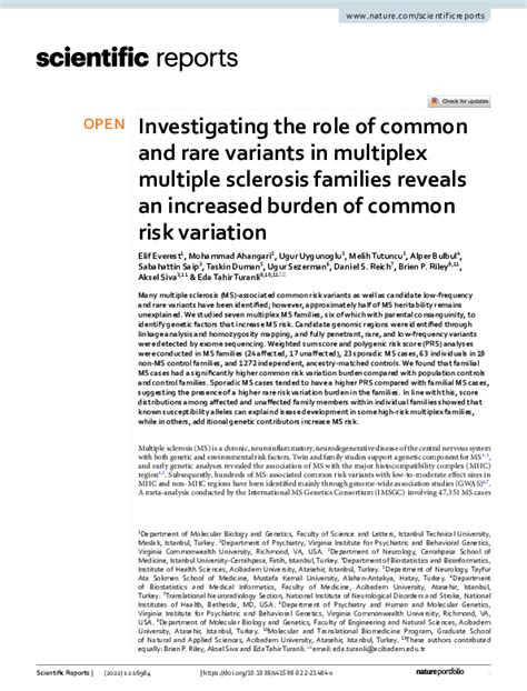 Pdf Investigating The Role Of Common And Rare Variants In Multiplex