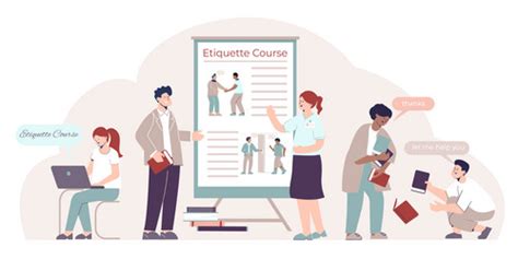 Etiquette Rules Flat Collage Royalty Free Vector Image