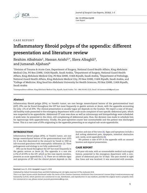 Pdf Inflammatory Fibroid Polyps Of The Appendix Different