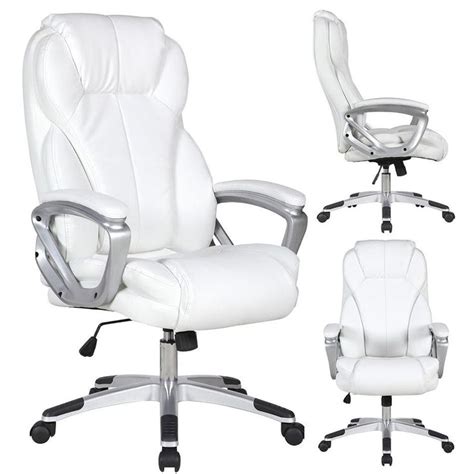 Genuine Leather White Office Chair At Beau Edmonds Blog